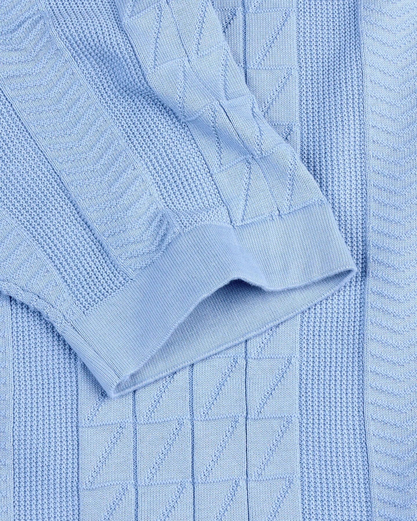 Wonder Ice Blue Knitted Cotton Polo T-Shirt – Hamercop