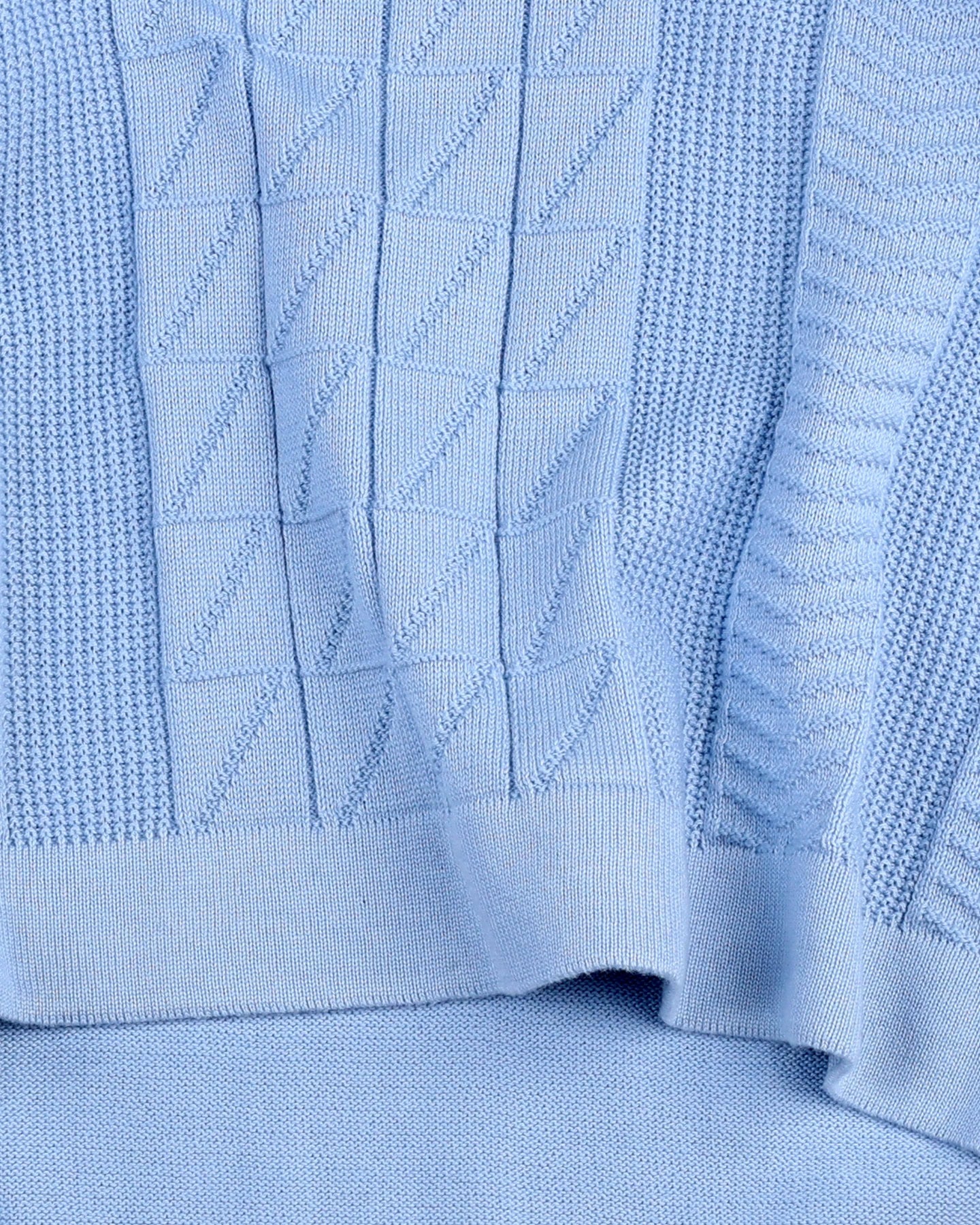 Wonder Ice Blue Knitted Cotton Polo T-Shirt – Hamercop