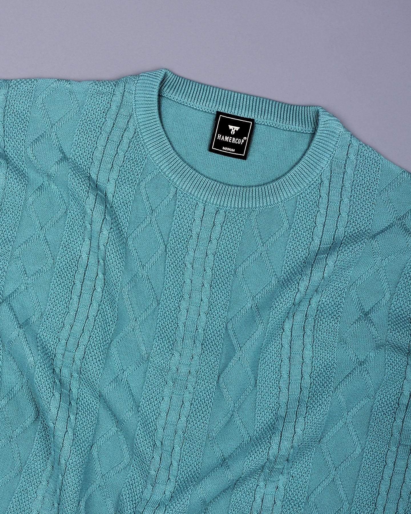 Triton Teal Green Knitted Cotton T-Shirt – Hamercop