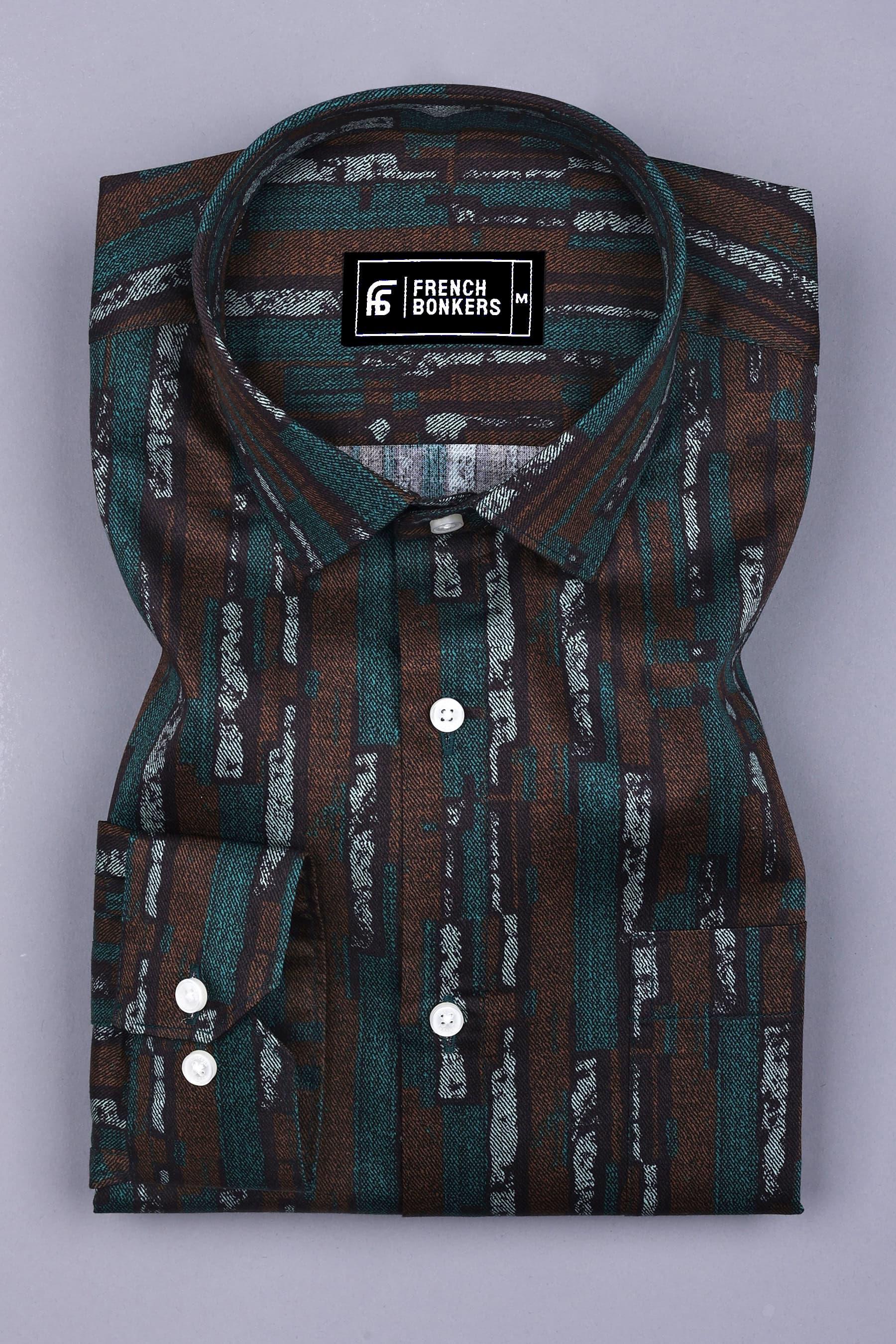 Rainbow Rama Green with Brown Printed Shirt – Hamercop