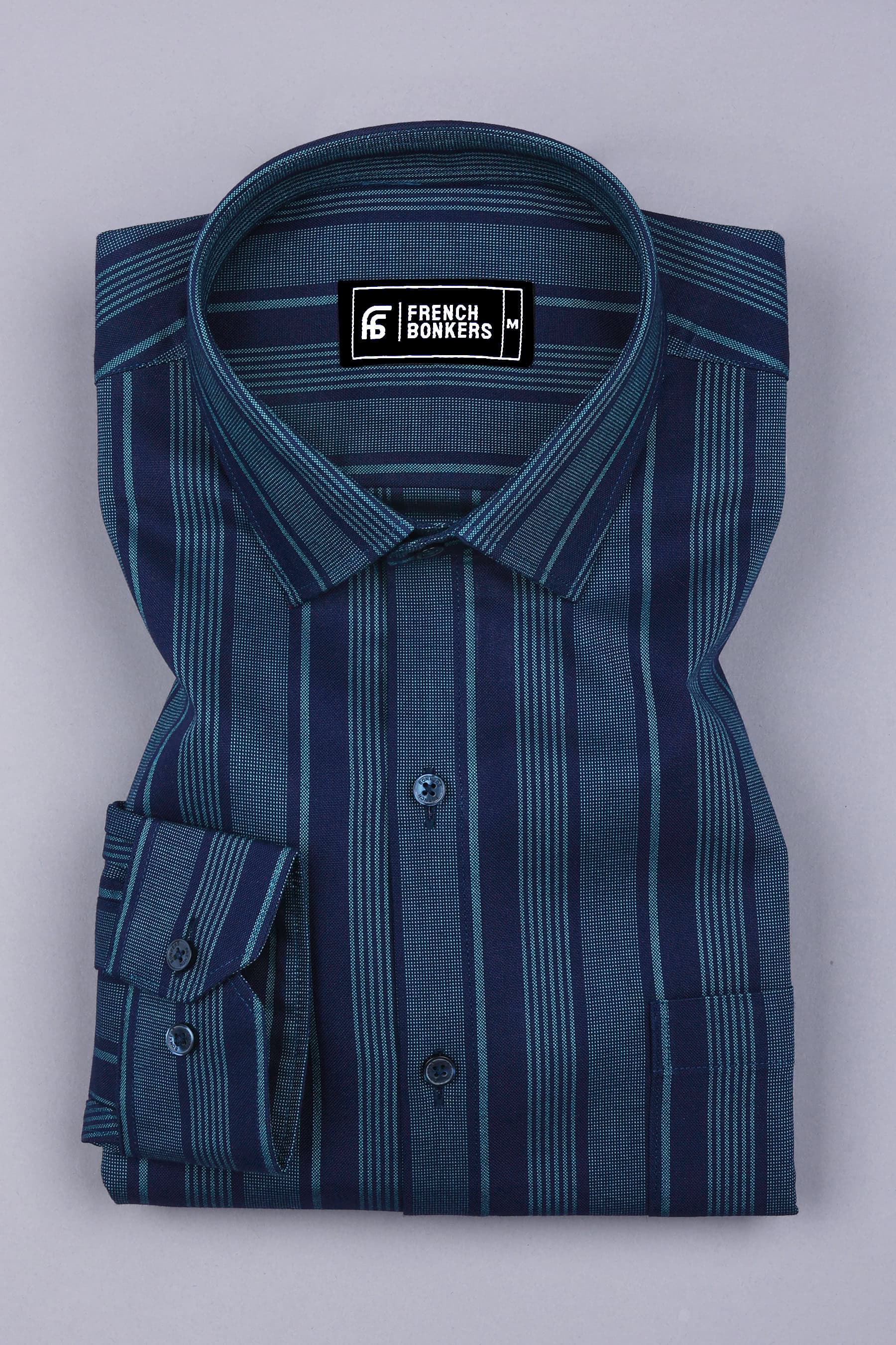 Navy Blue and Rama Green Stripe Shirt – Hamercop