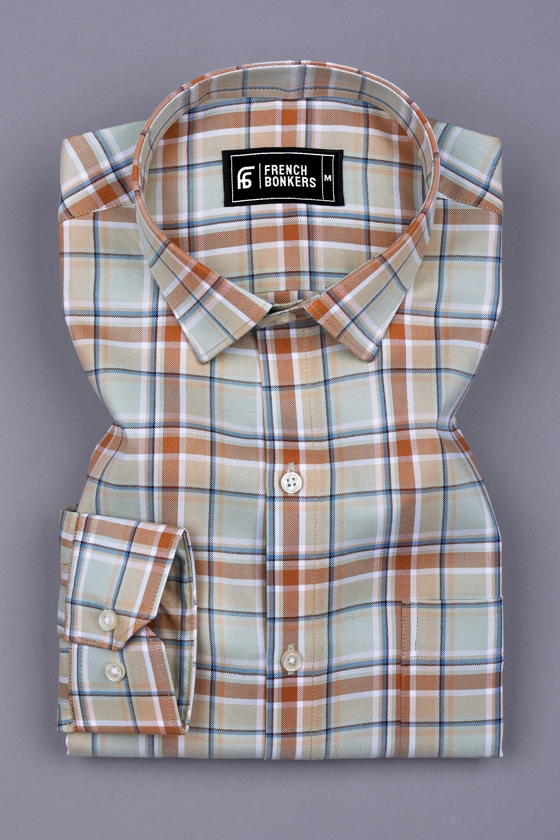 Cream and Brown Check Casual Shirt – Hamercop