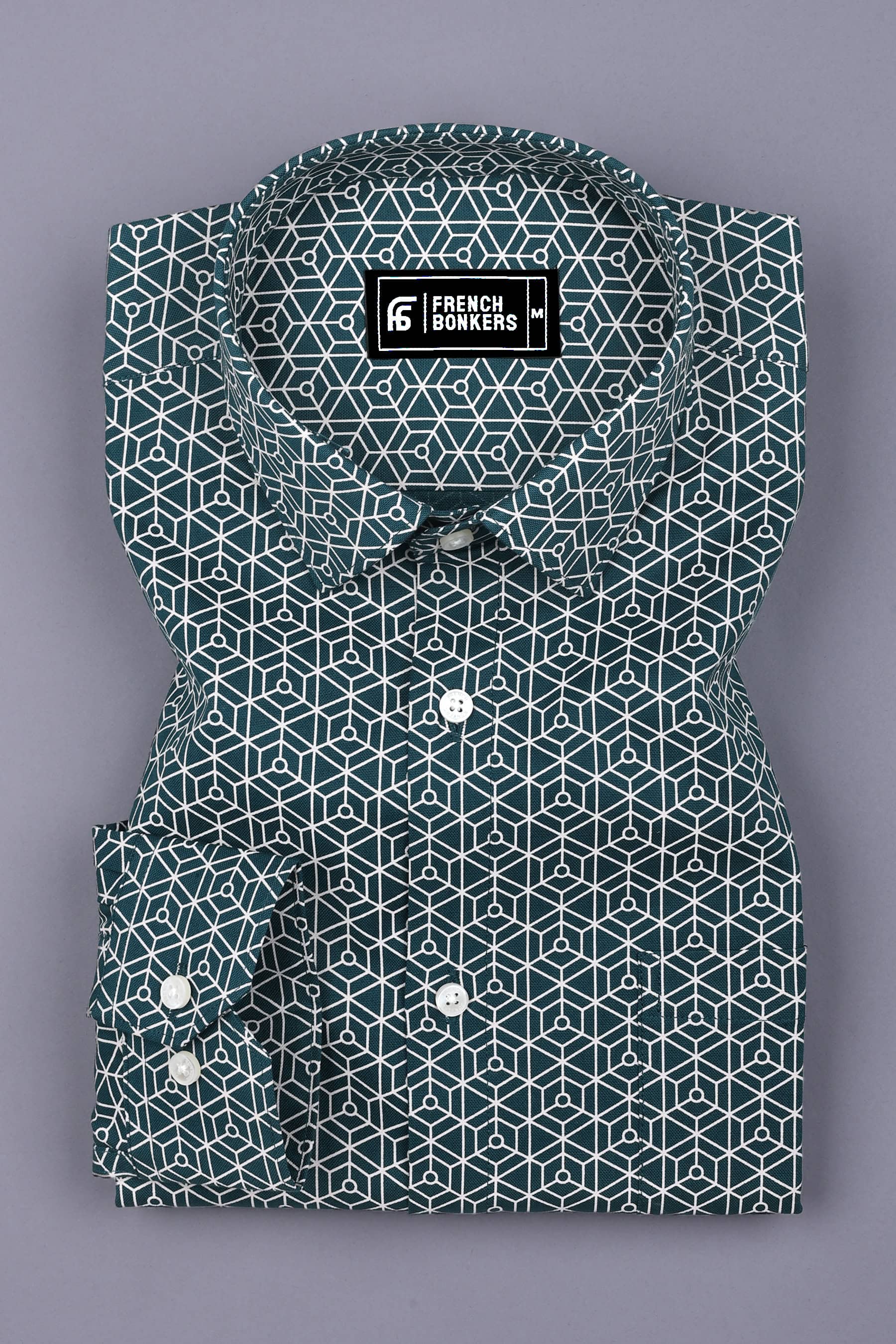 Rama Green Shirt with Hexagon Print – Hamercop