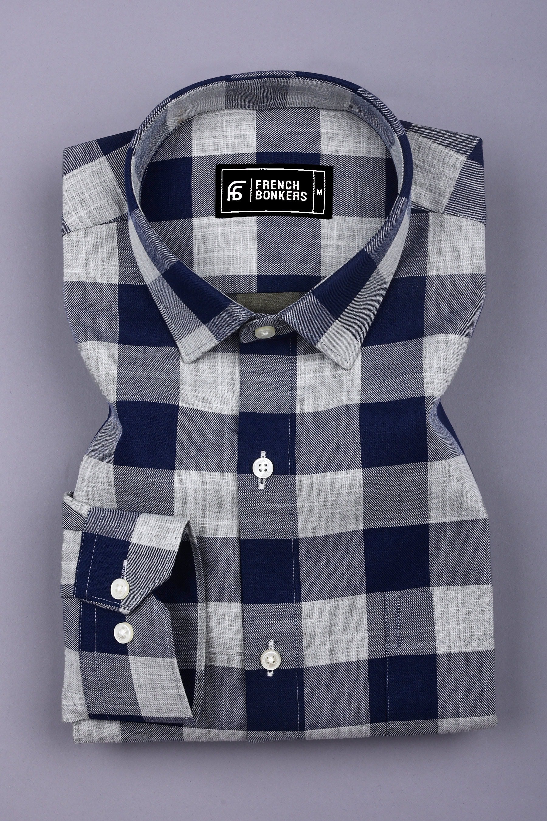 Metrix Blue Twill Cotton Check Shirt – Hamercop