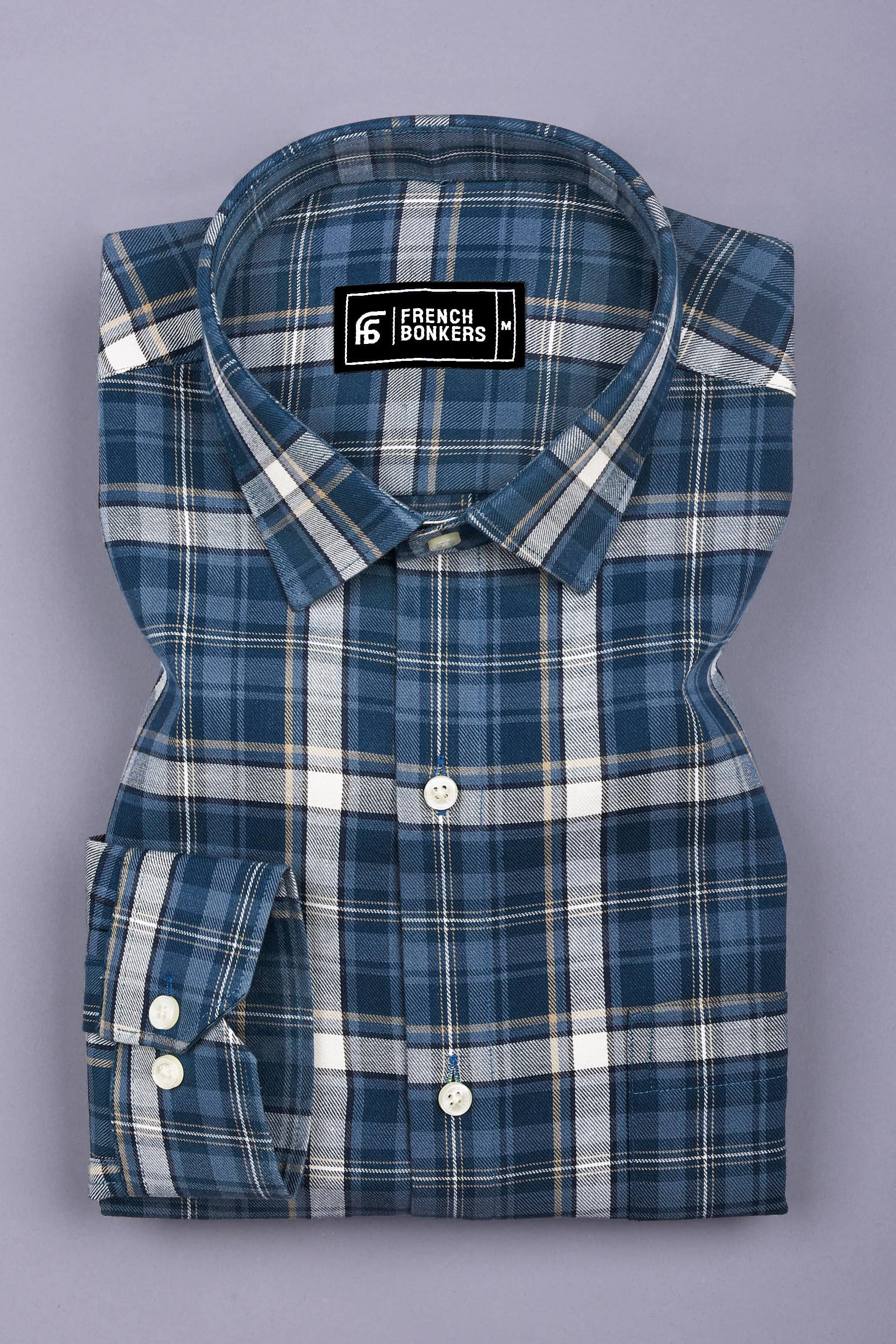 Slate Blue Tartan Check Cotton Shirt – Hamercop