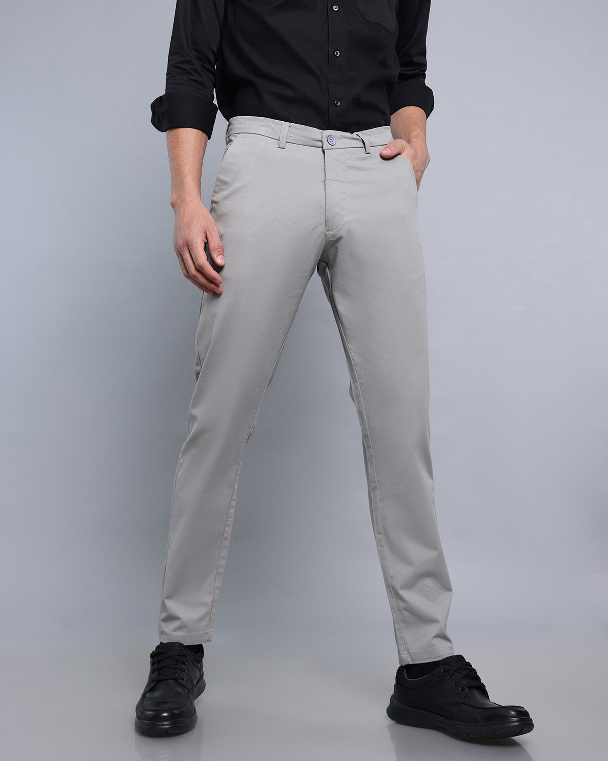 Stone Gray Stretch Cotton Chinos – Hamercop