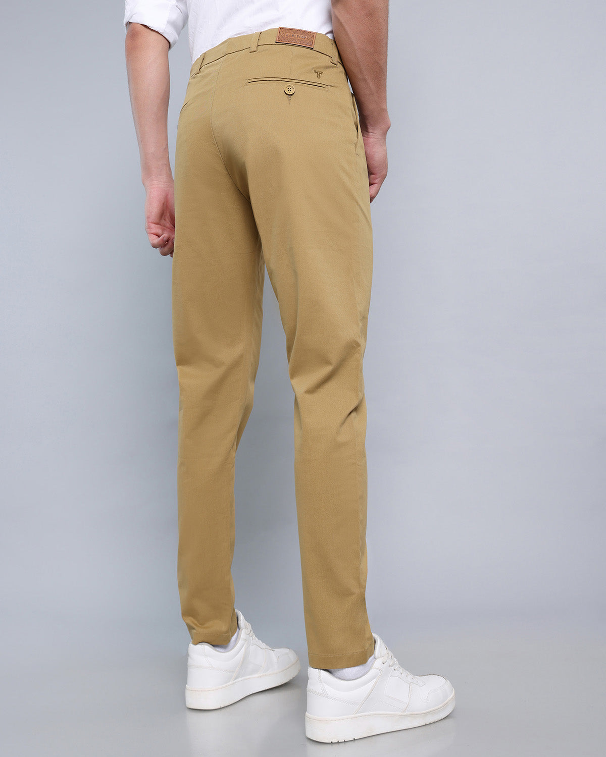 Mustard Brown Stretch Cotton Chinos – Hamercop